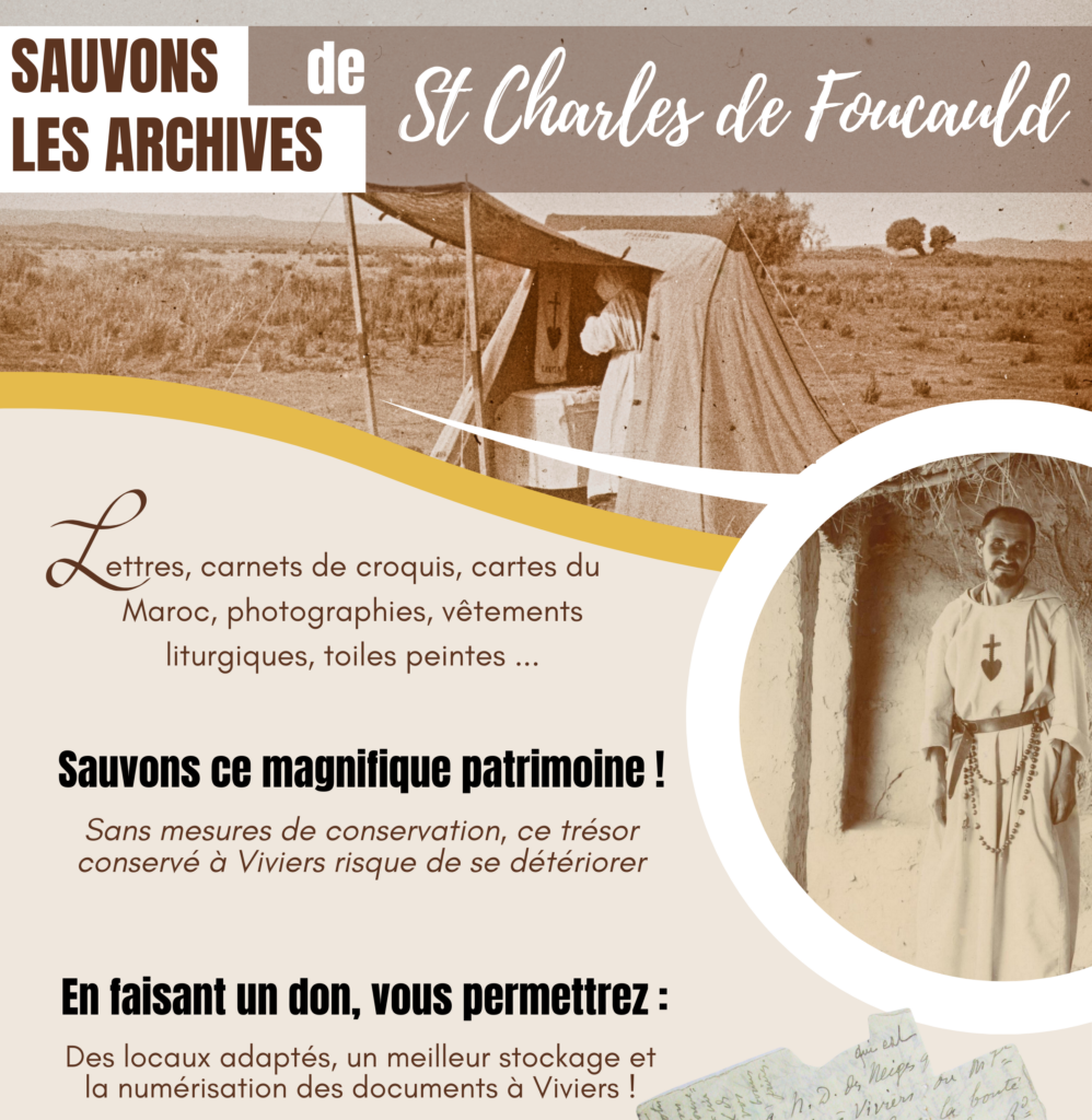 Campagne Credofunding pour sauver les archives de Saint Charles de Foucauld - Diocèse de Viviers